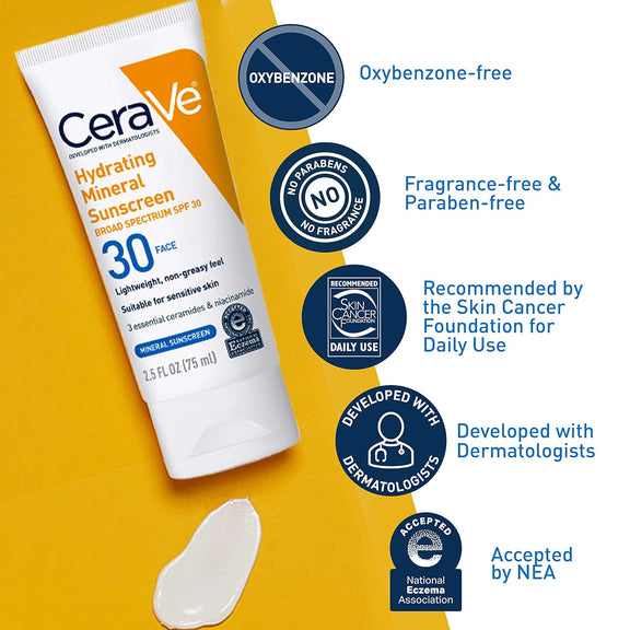 CeraVe Hydrating Mineral Sunscreen SPF 30 Face Lotion 75ml – MediCarePk