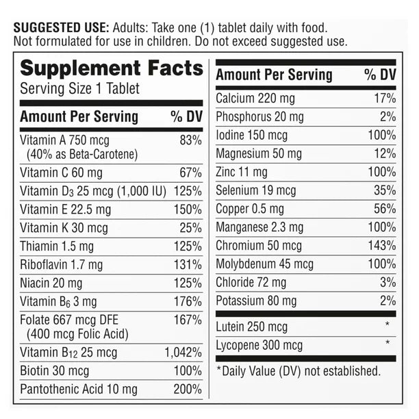 Centrum Silver Multivitamin for Adults 50 Plus , 125 Tablets count